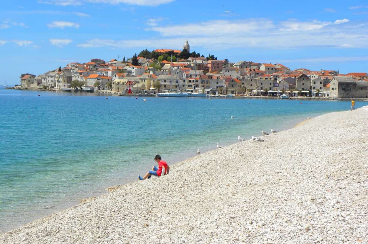 Visiting the really pretty town of Primošten, Croatia
